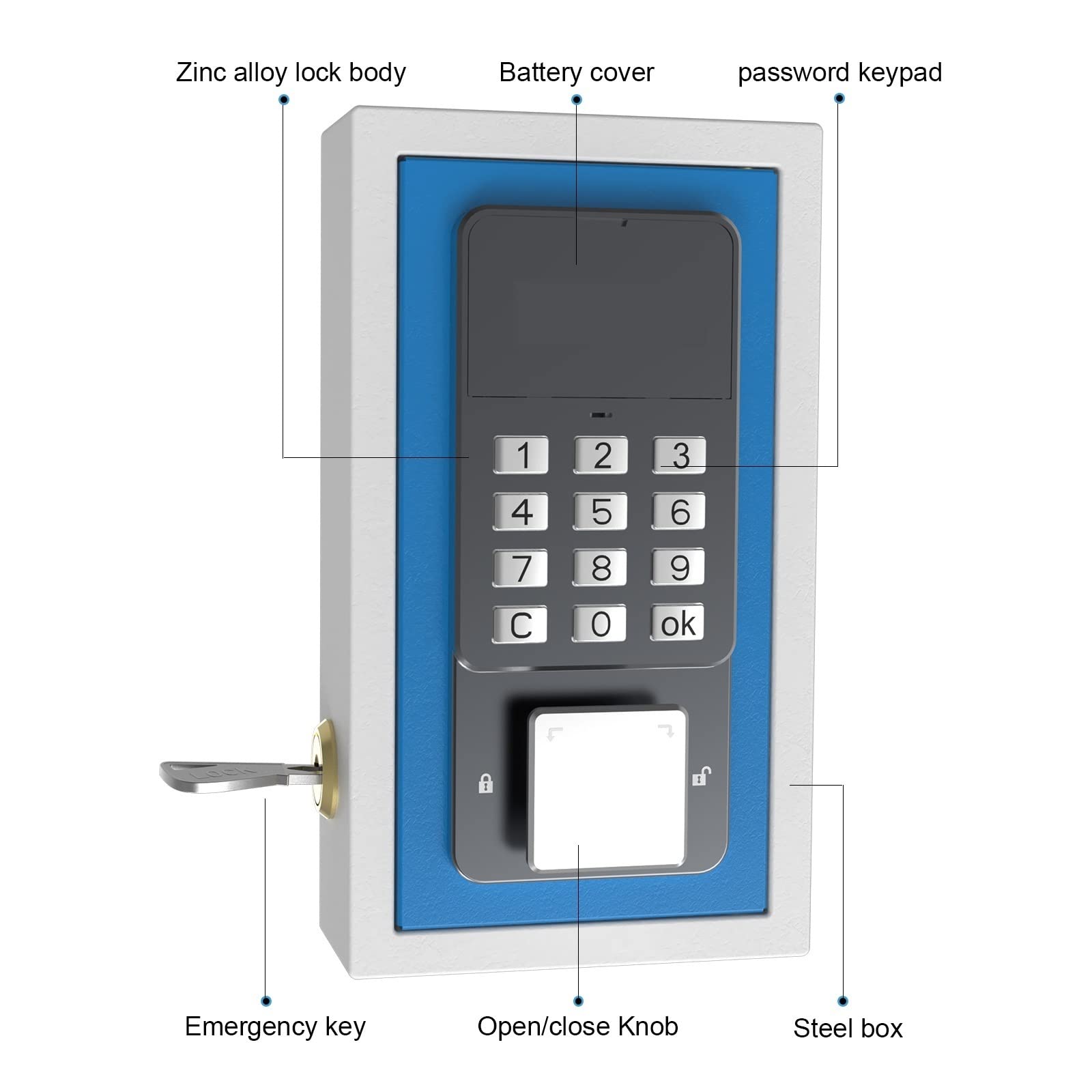 RORUN Small Safe Wall Mount Safe Key Storage Box App Remote Organizer Password Security Code Lock No Key Home Safe Lockbox