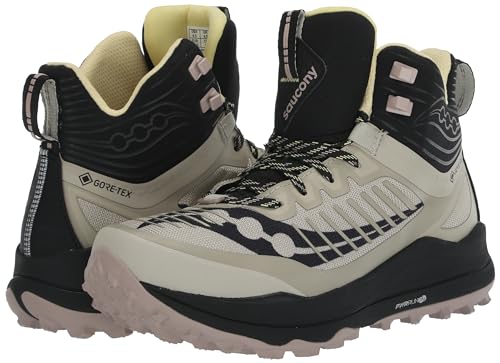 Saucony Women's Ultra Ridge GTX Hiking Shoe, DUST/Black, 7