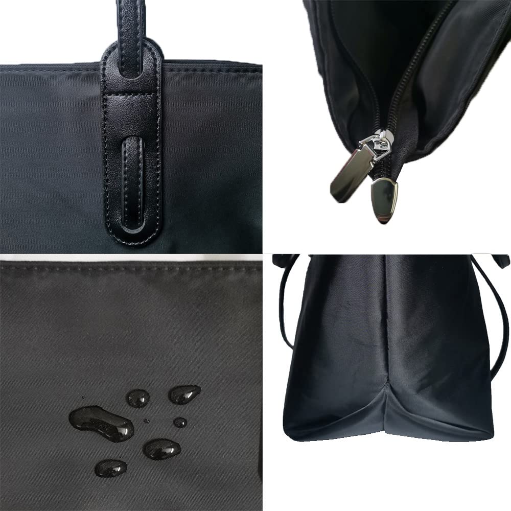 Tote Bag for Women Medium Capacity Casual Commuter Handbag Nylon Single Shoulder Bag,Black