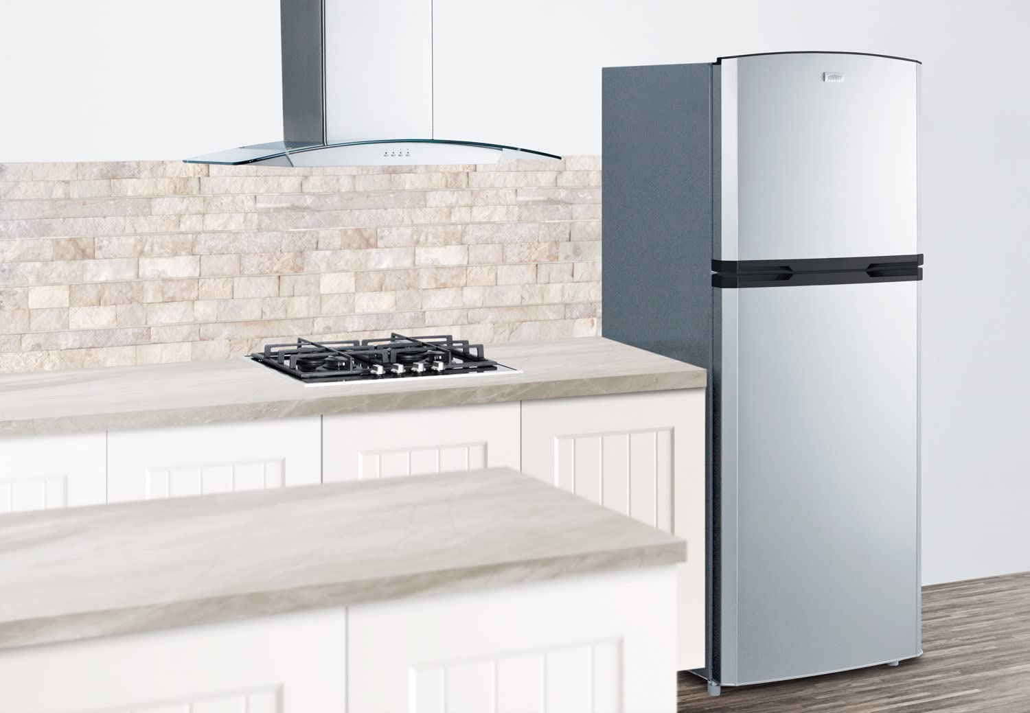 Summit FF1427W 26 Top Freezer Refrigerator with 12.9 cu. ft. Capacity Adjustable Glass Shelves Reversible Doors Interior Light in White