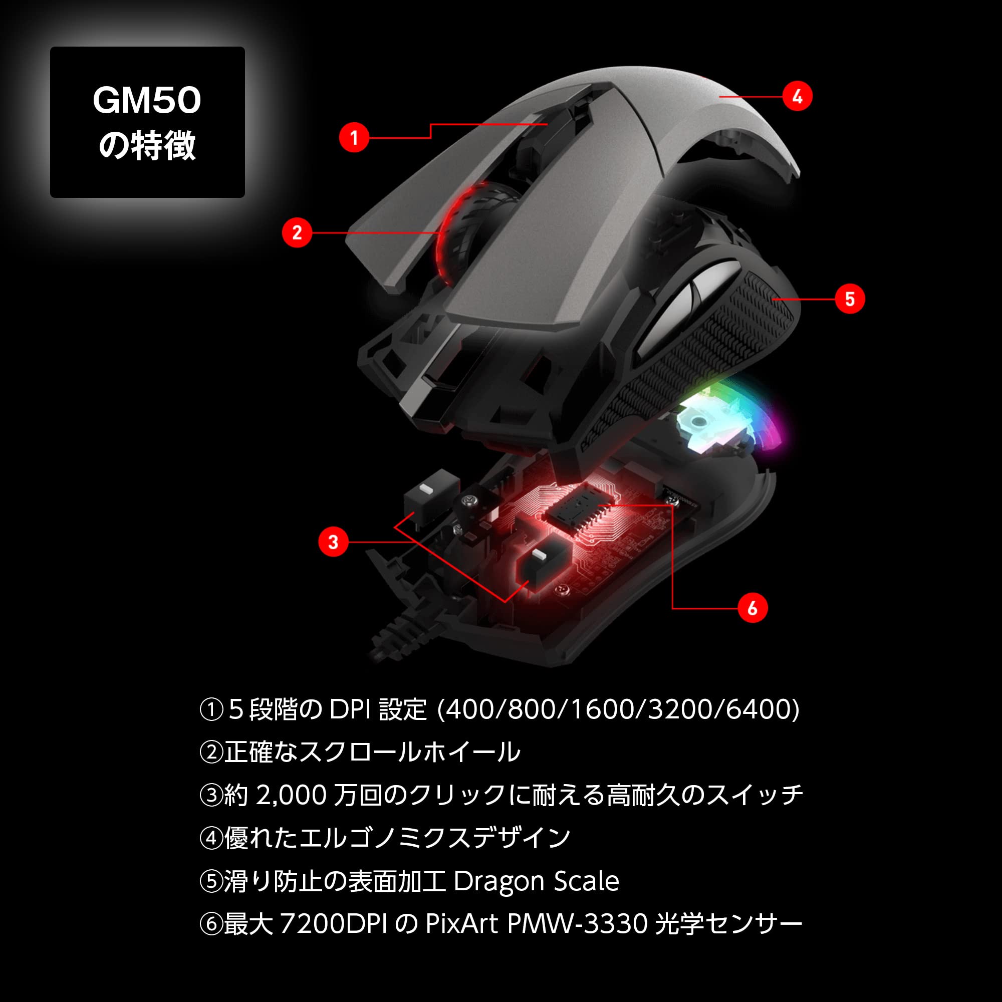 MSI Clutch GM50 Gaming Mouse Gaming Mouse MS354