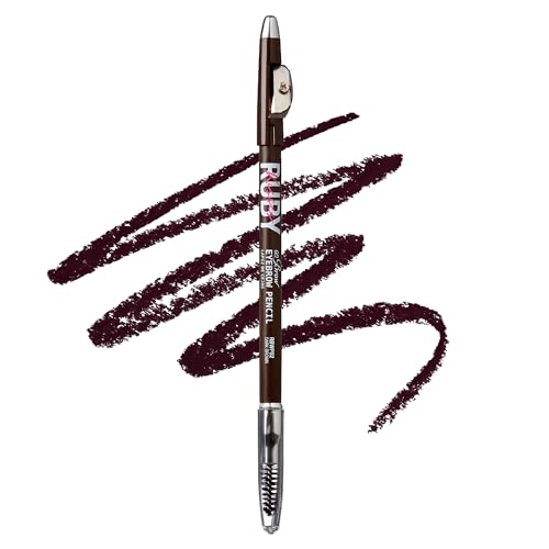 Ruby Kisses GoBrow Eyebrow Pencil, Sharpenable, Longwear, Long Lasting Eyebrow Wooden Pencil for Natural-Looking Brows 3 PACK (Dark Brown)
