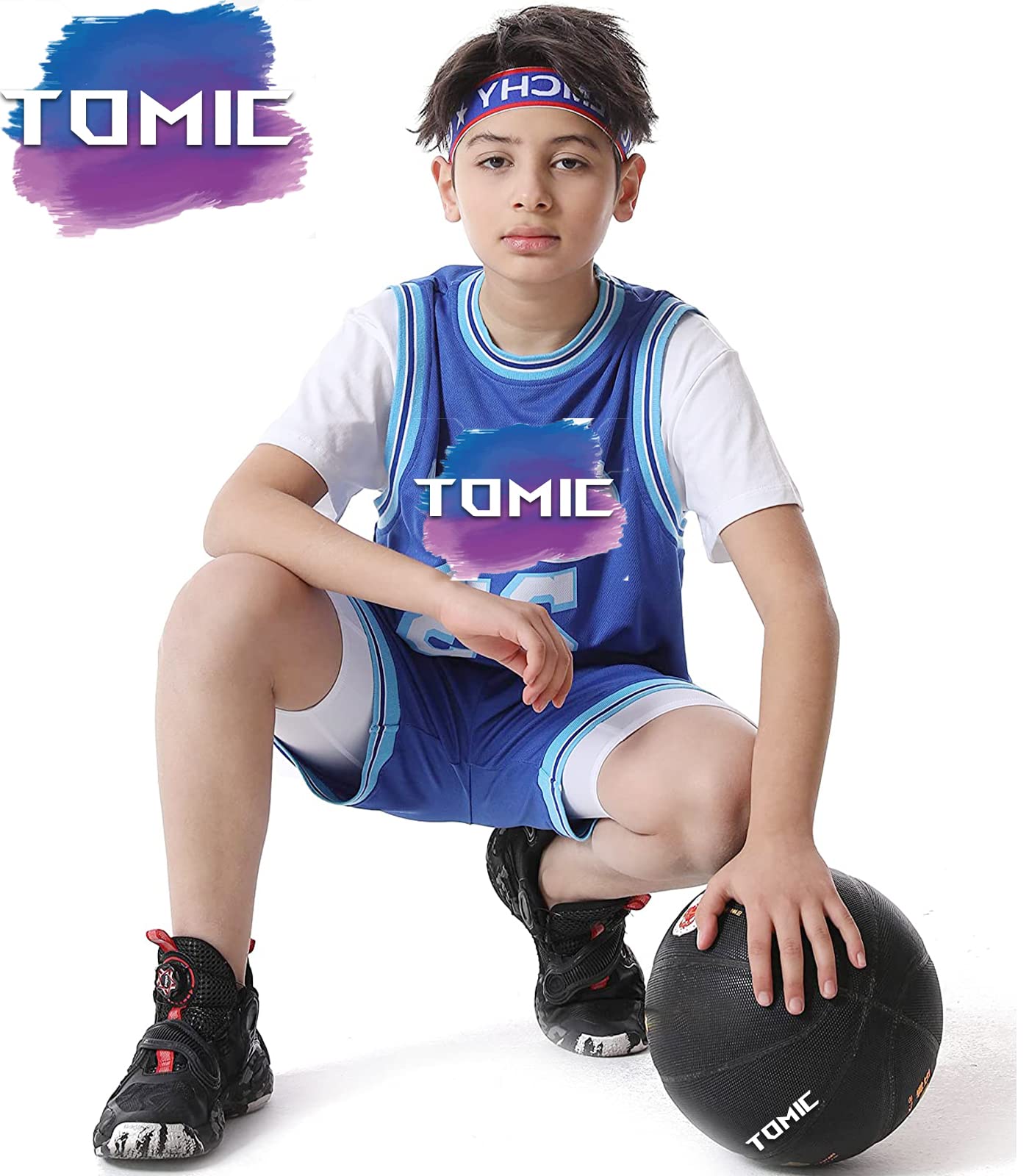 Tomic Youth Boys' Compression Shorts Performance Athletic Base Layers for Boys Sport Pants Tights Leggings Underwear 2-3Pack Grey/Royal Blue M