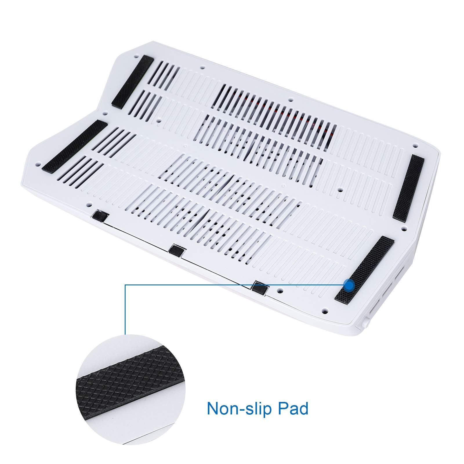 PS5 Vertical Stand with Cooling Fan for PS5 Digital Edition/Ultra HD Console, Samyoung Playstation 5 Accessories PS5 Controller Charging Station with 14 Game Slots - White