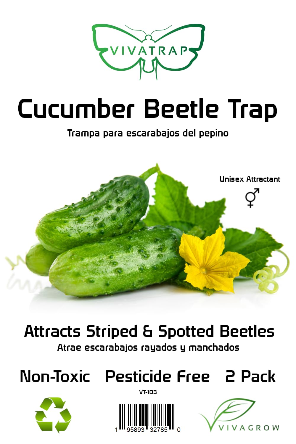 VivaTrap VT-103 Cucumber Beetle Trap & Lure (2 Pack)