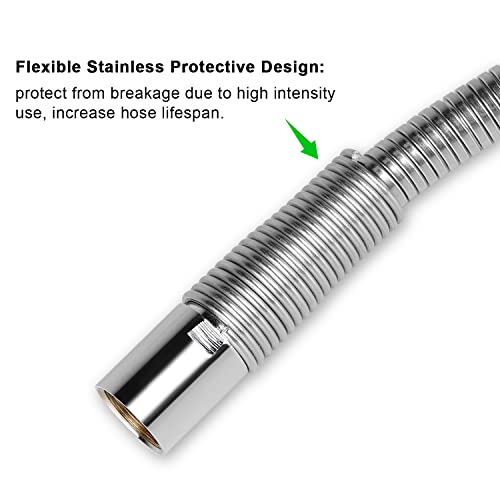 TBER Commercial Pre-rinse Sprayer Hose Replacement Kit for Pre rinse Faucet with 7/8”-20 UN Female Ends, 38” Flexible Stainless Commercial Dish Sprayer Sink Hose