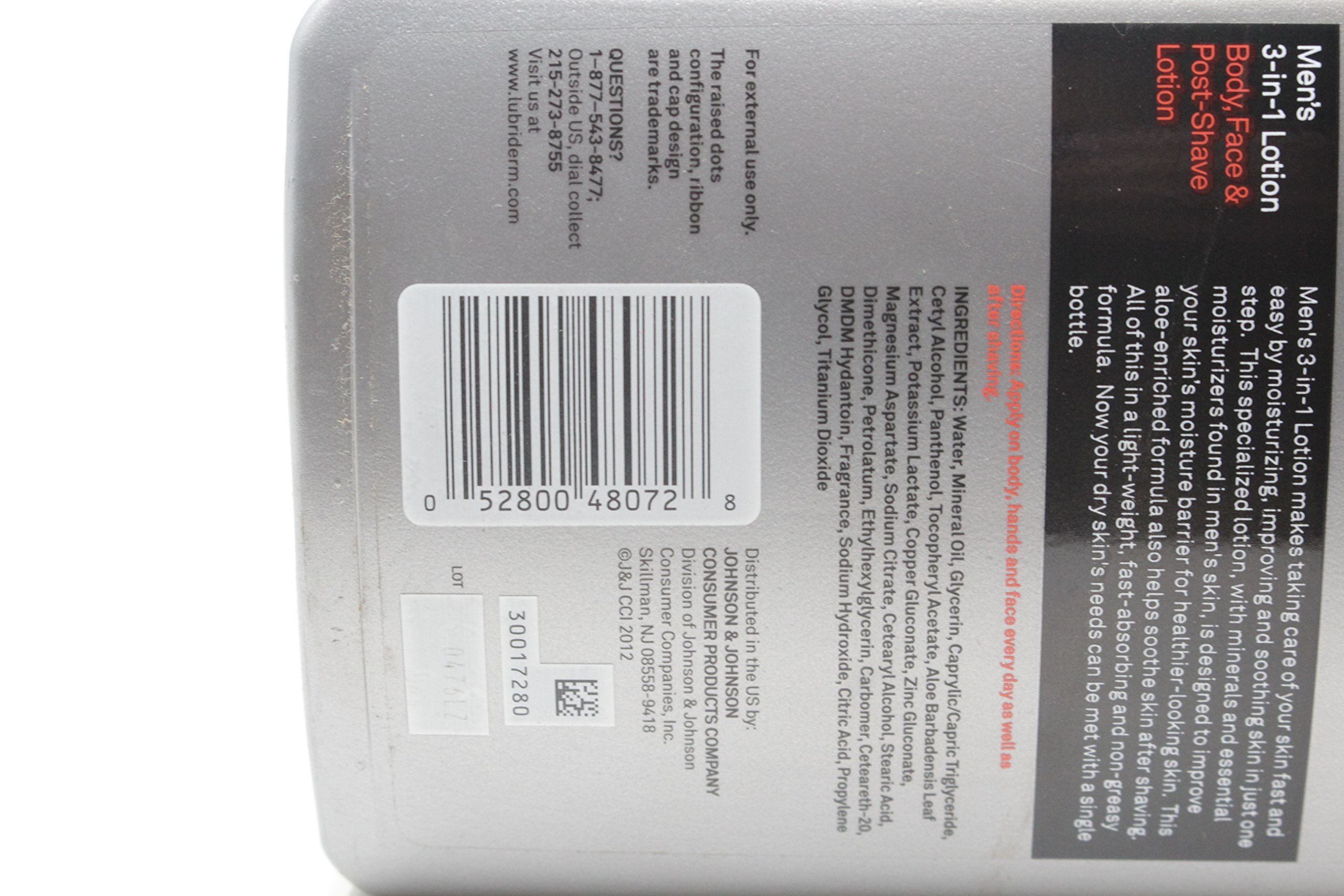 Lubriderm Men's 3-in-1 Body, Face & Post-Shave Lotion, Light Fragrance 16 oz (Pack of 3)