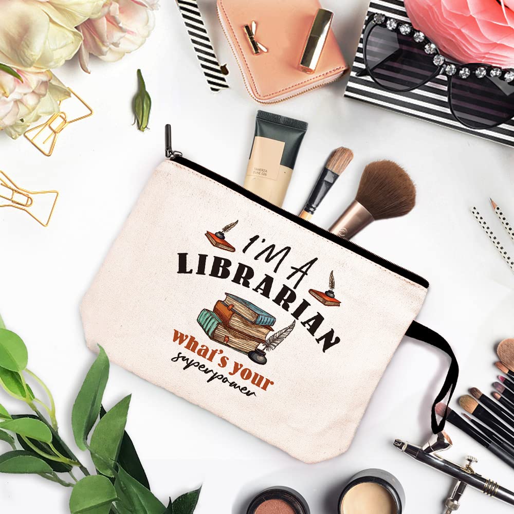 ZHANTUONE I'm a Librarian What’s Your Superpower,Tote Bag Gift For Librarian,Teacher Nerd Gifts,Funny Librarian Gifts,Librarian Retirement Gifts,Book Lover Gift,Gifts for Women men Reader Writers