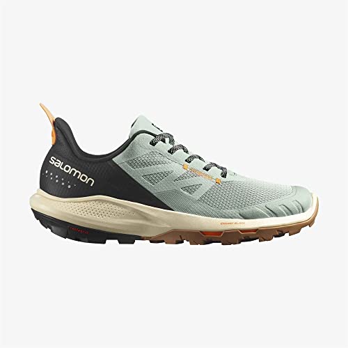Salomon Men's OUTPULSE Hiking Shoes for Men, Wrought Iron/Bleached Sand/Vibrant Orange, 10.5