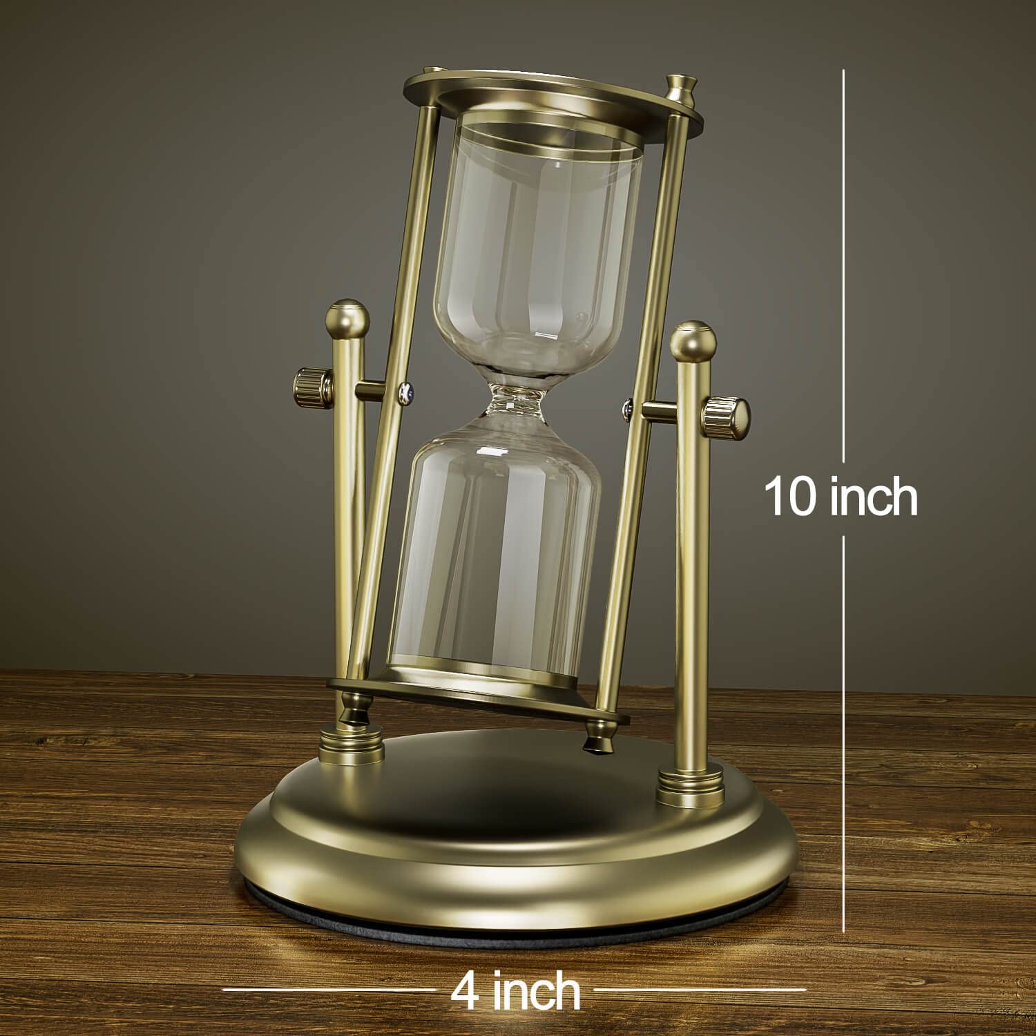 SuLiao Empty Hourglass Fillable, Brass 360° Rotating DIY Sand Timer, Unity Sand Hourglass for Wedding Ceremony Set, Large Antique Without Sand Clock Sandglass for Desk Home Office Decorative
