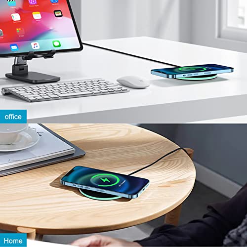 Pixel 8 7 Wireless Charger, 15W Fast Wireless Charger Pad for Google Pixel 8 Pro 8 7 Pro 7a 6 5 4 XL, Samsung Galaxy S24 S23 Ultra S22 Ultra S21 FE S20 S10 S9 S8+, iPhone 15 14 Pro Max 13 12 11 8 Plus
