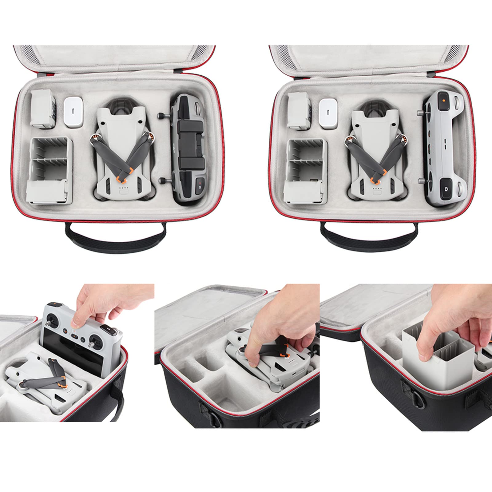 Ueyake Mini 3 Pro Case, Portable Travel Bag for DJI Mini 3 Pro Drone, Compatible with DJI RC or RC-N1 Controllers and Other Accessories (Black)