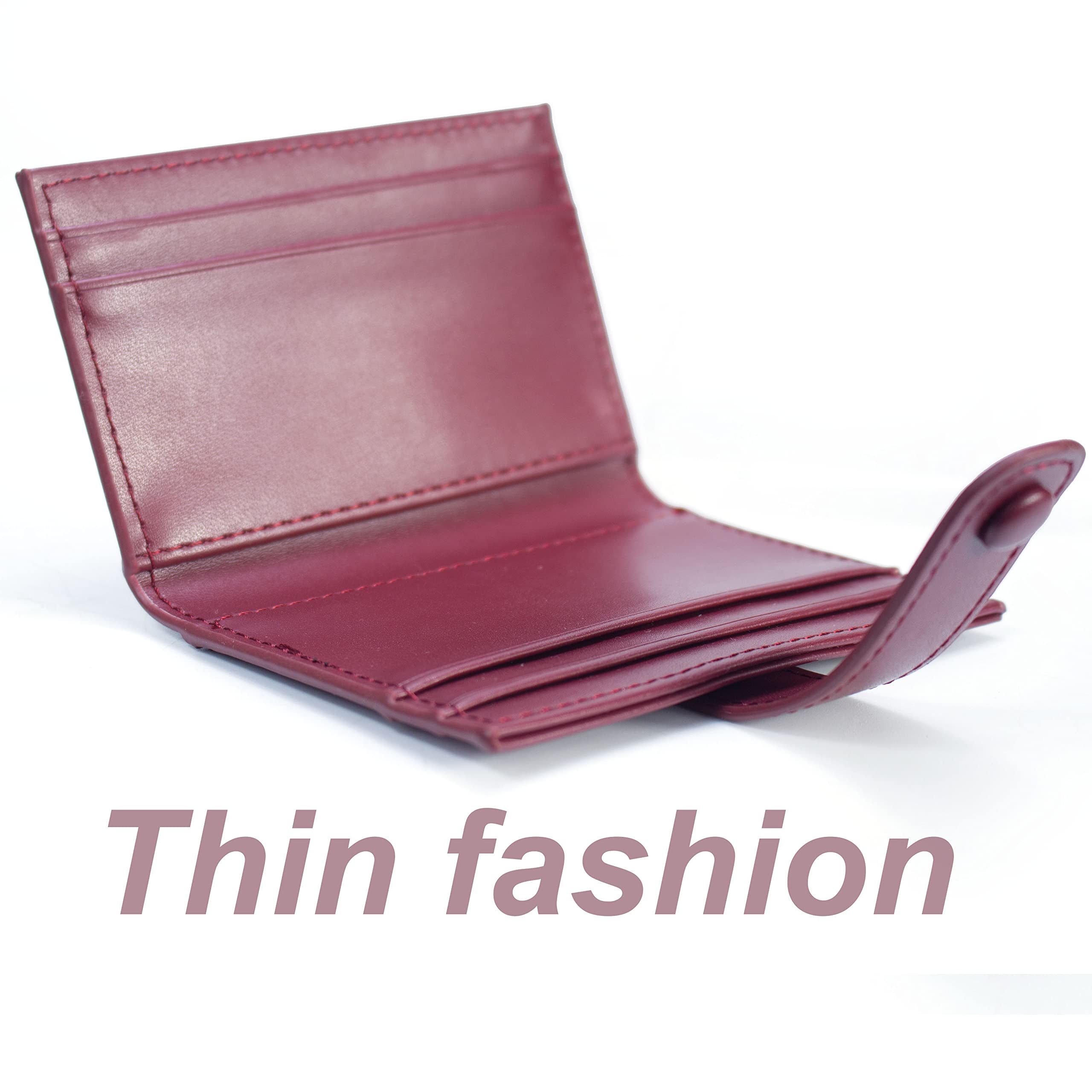 SUMGOGO Credit Card Wallet Mini Small Slim Card Cases Holder Stone Pattern Leather Wallets for Women Gilrs (Blue)