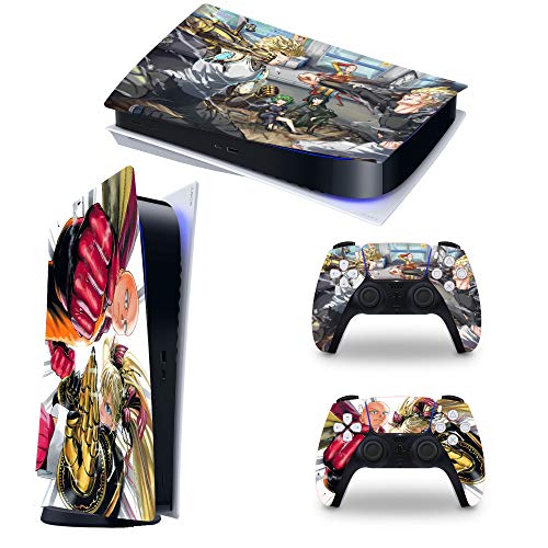 One Punch Man PS5 Standard Edition Whole Body Vinyl Skin Sticker Decal Cover for PlayStation 5 System Console and Controllers
