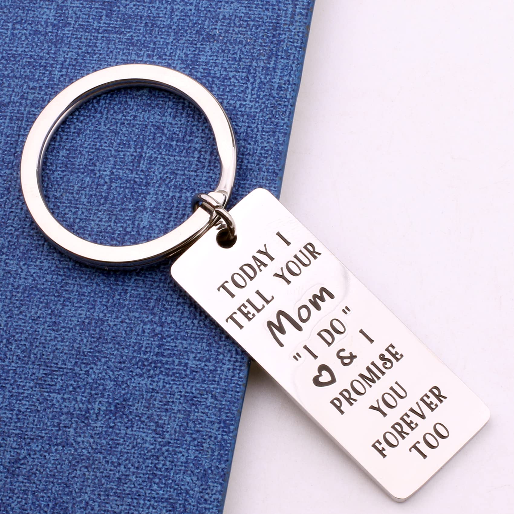 Step Family Gifts Stepchild Stepdaughter Step Son Wedding Gift Today I Tell Your Dad Mom I Do Necklace Keychain(Keychain)