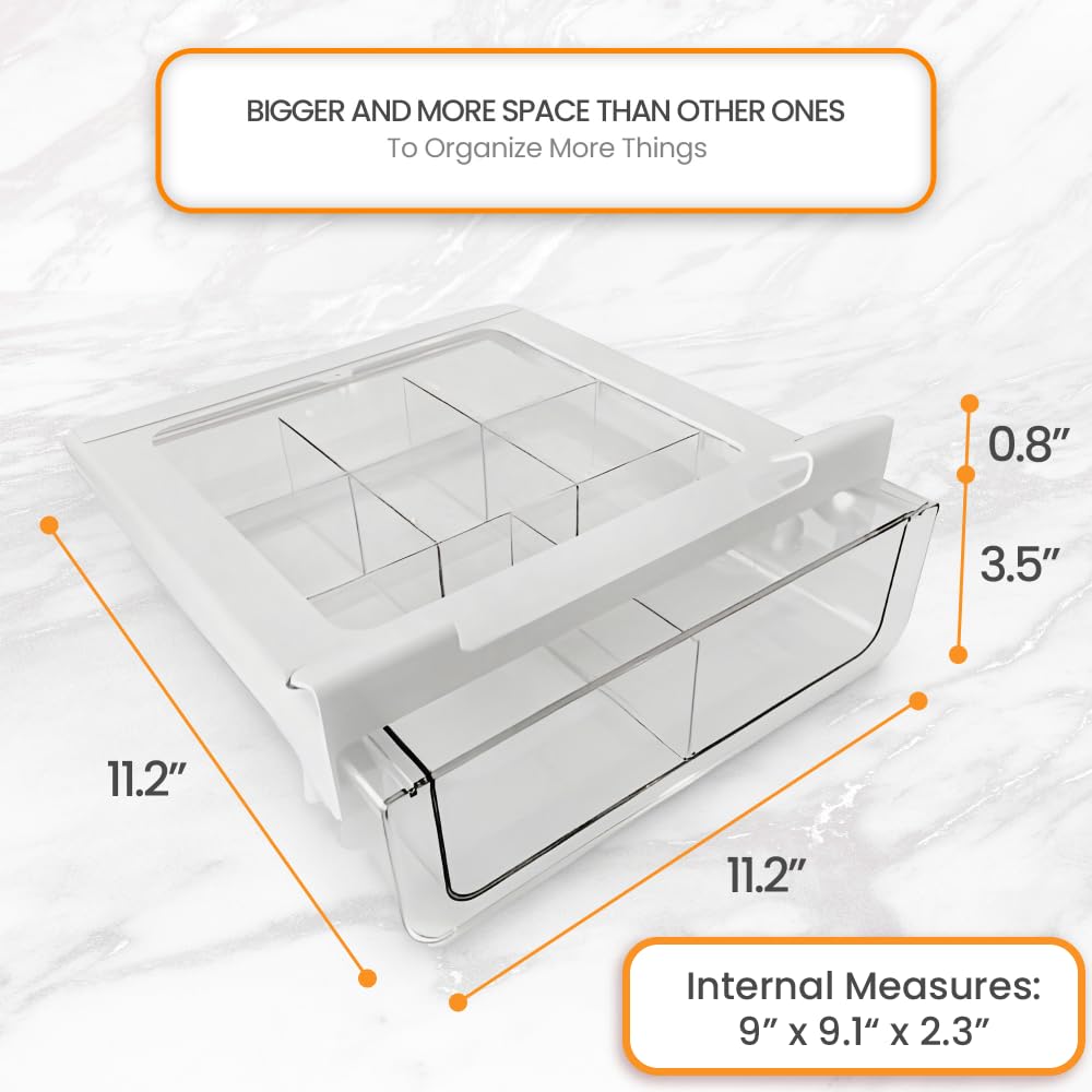 Pull Out Under the Shelf Drawer For Kitchen Cabinets | Easy To Install Cabinet Caddy Tea Coffee Cookware Organizer | Convert Your Pantry Shelf With Drawers Adding Storage Space To Your Cupboard.