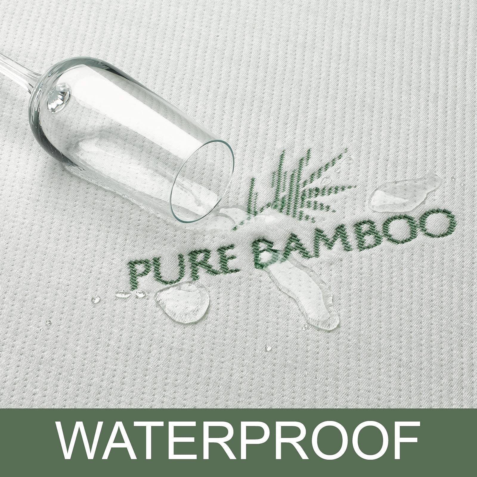 PURE BAMBOO Crib Waterproof Mattress Protector - Viscose Derived from Bamboo, Breathable Noiseless Mattress Cover Pad Protects Against Moisture & Stains - Fits 52x28x6 inch Crib Mattress (Crib)
