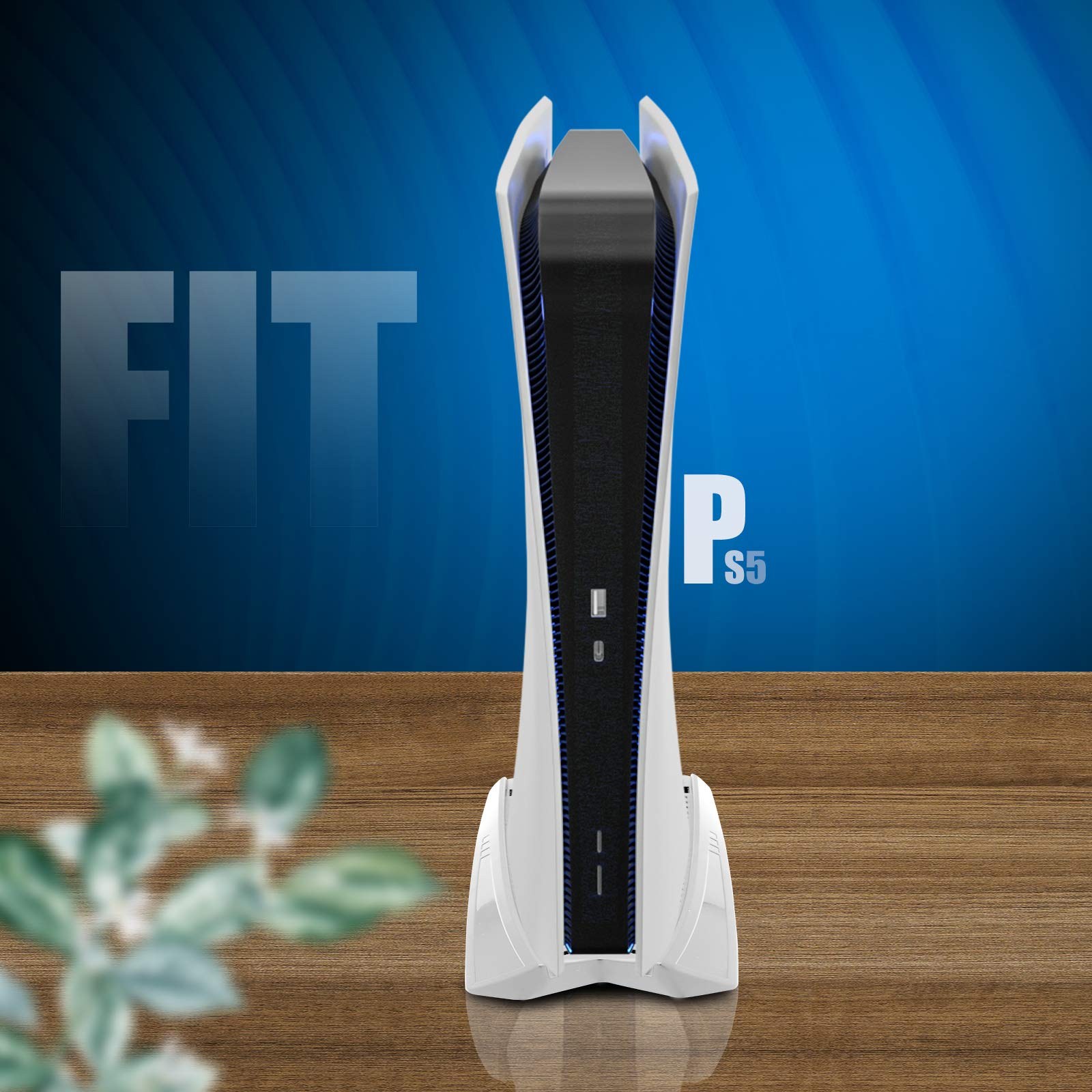 OLYGIVE PS5 Stand, Vertical Stand for PS5 Digital Edition Console with Built-in Cooling Vents and Non-Slip Feet - White