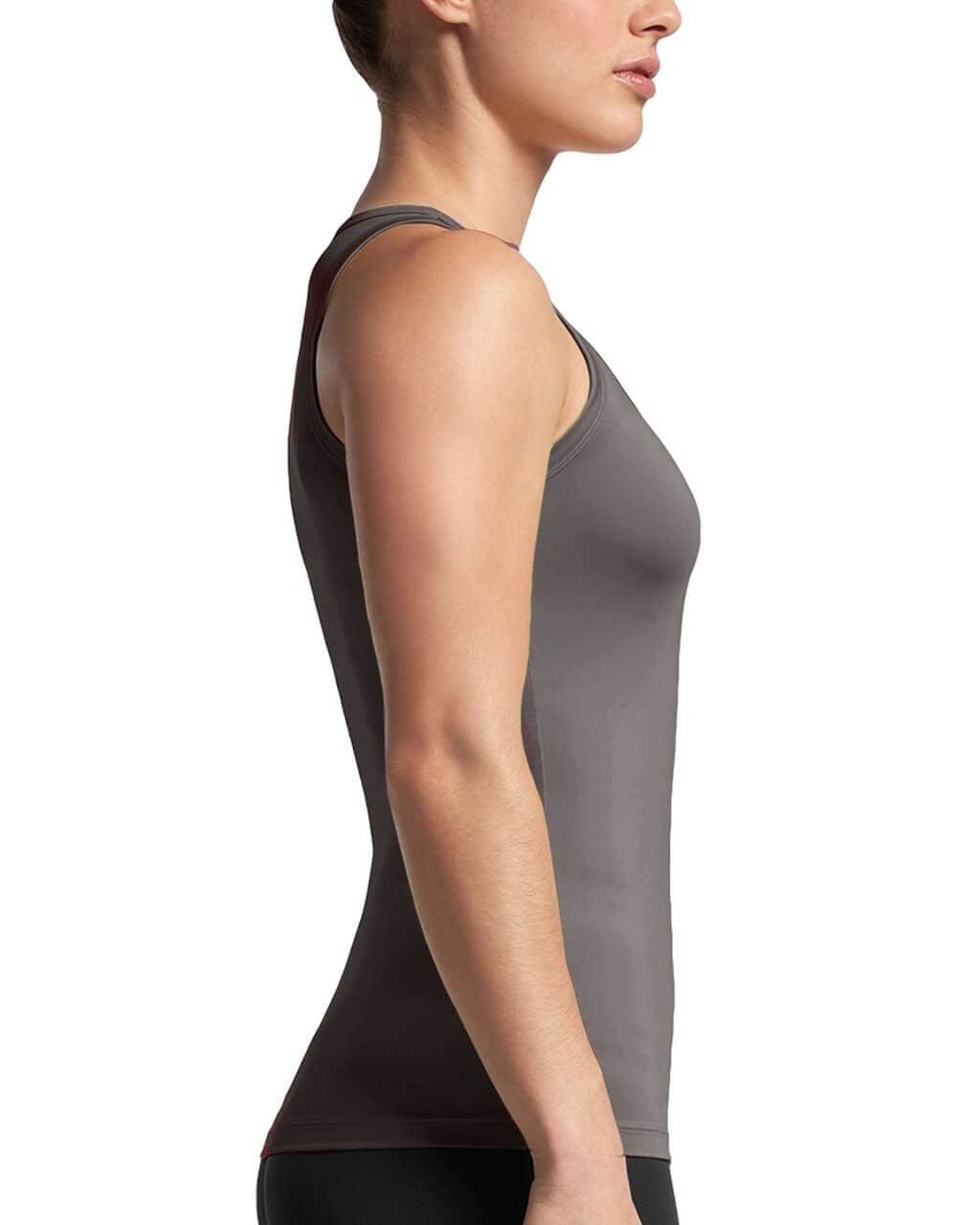 Tommie Copper Women’s Core Compression Tank Top | Breathable Discreet Activewear for Upper & Mid Body Muscle Support - Slate Grey - Medium