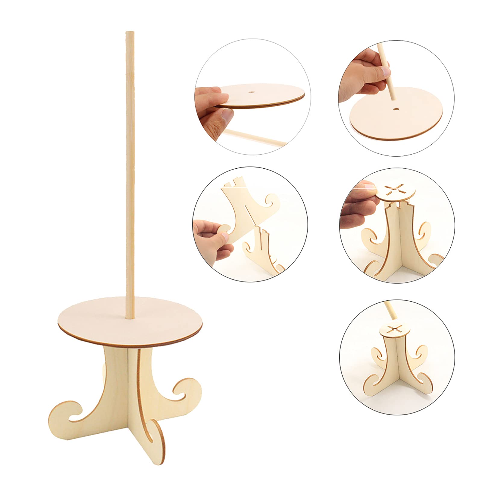 Samanter Wooden Donut Display Doughnuts Stands Tower Wood Donut Stand Holder for Birthday Wedding Party Cake Decor 3Pack