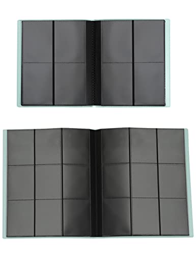 Trading Card Binder Album Holder Protector Pages Sleeves Folder 9 Pockets 4 Pockets for Amiibo Cards Series 1-5 Standard Size TCG Blue