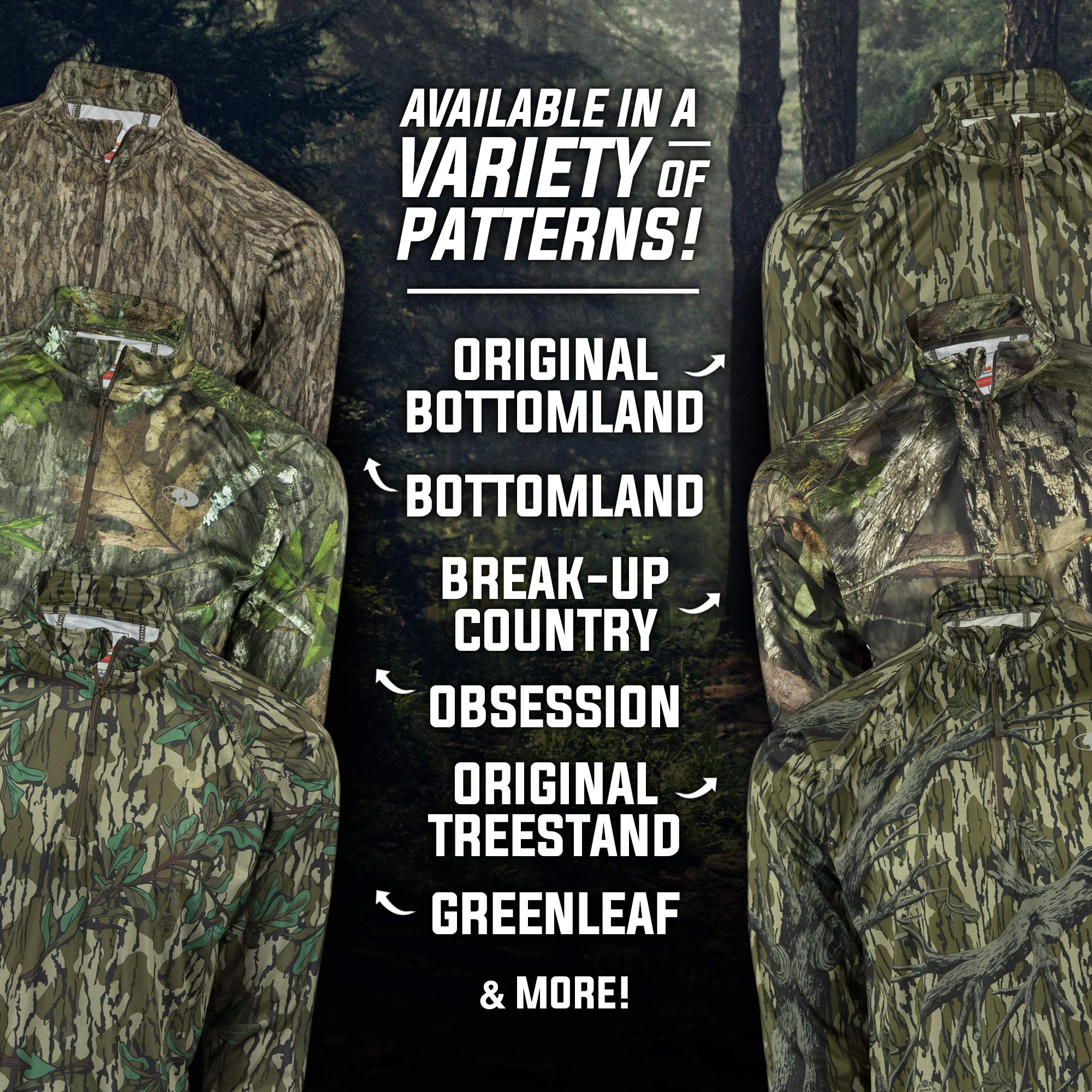 Mossy Oak mens Men Hunting Lightweight Quarter Zip Camo Shirt, Shadow Grass Habitat, XX-Large US