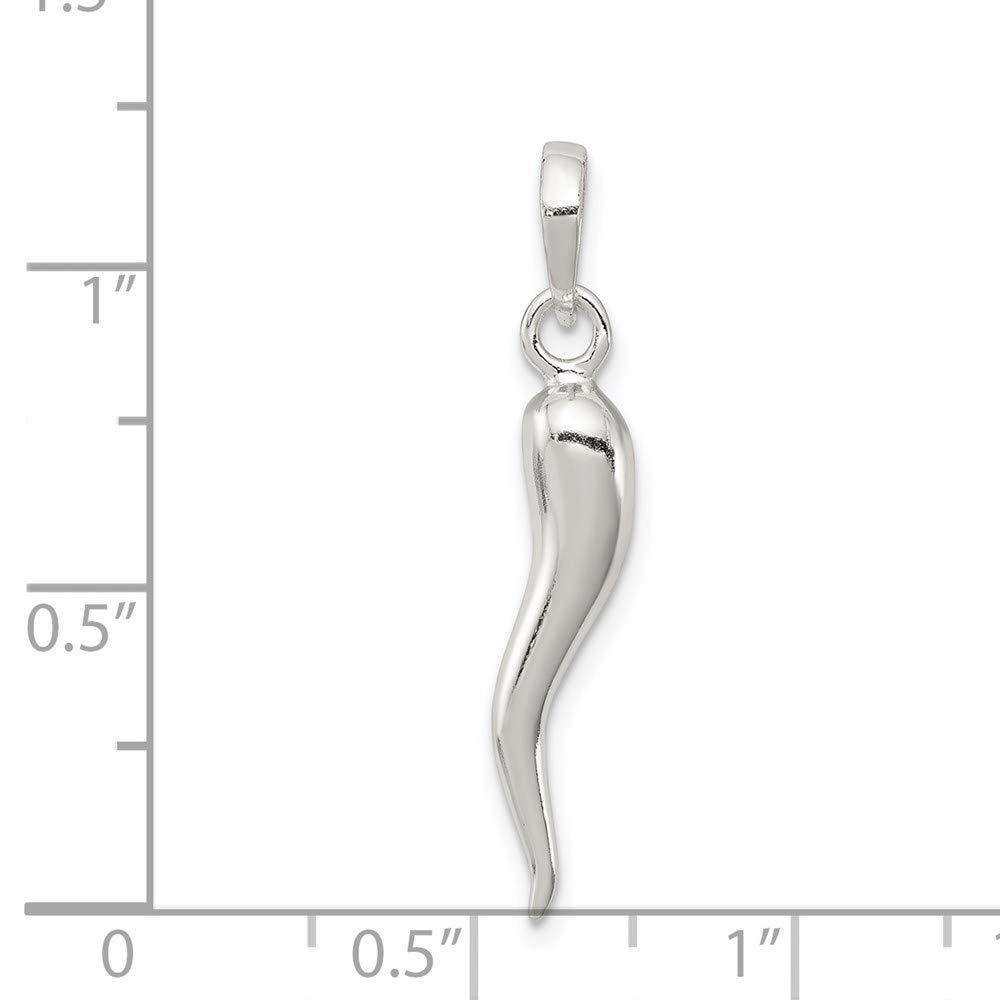 Sterling Silver Italian Horn QQC6096