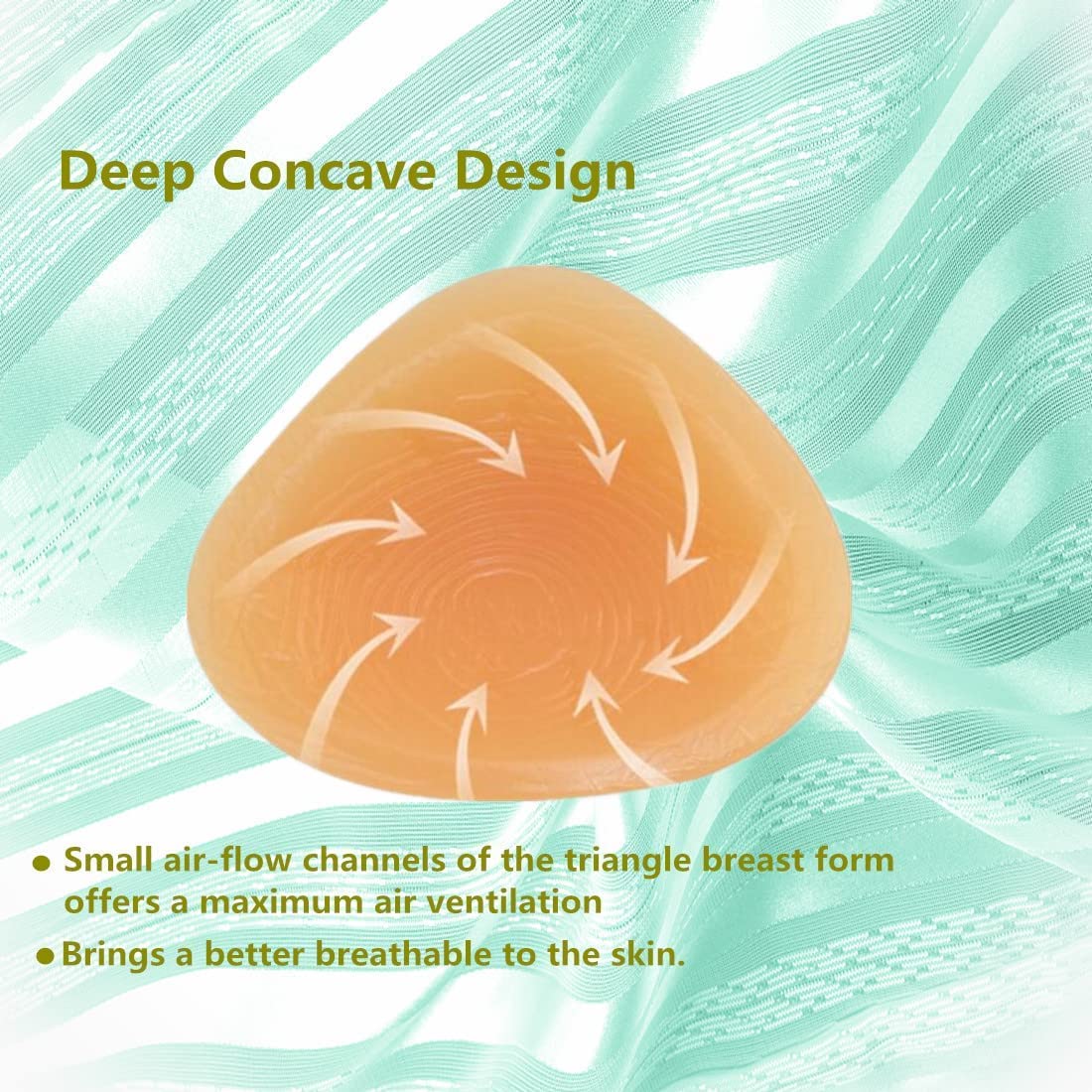 One Piece Triangle Silicone Breast Forms Mastectomy Prosthesis Bra Enhancer Inserts for Breast Cancer Patients