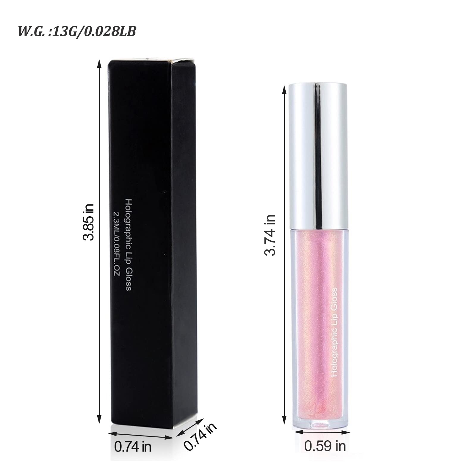 Rosarden Long-Lasting Shiny Liquid Lipstick, Diamond Shimmer Metallic Lip Gloss, Waterproof, Moisturizing, Popular Shiny Lip Gloss for Face & Eyes Makeup