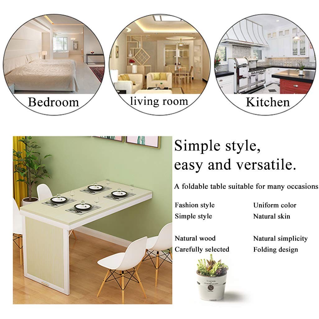 QIMO Wall Mounted Table, Fold Out Convertible Desk Multi-Function Computer Desk Writing Desk Home Office Wood Wall Floating Desk