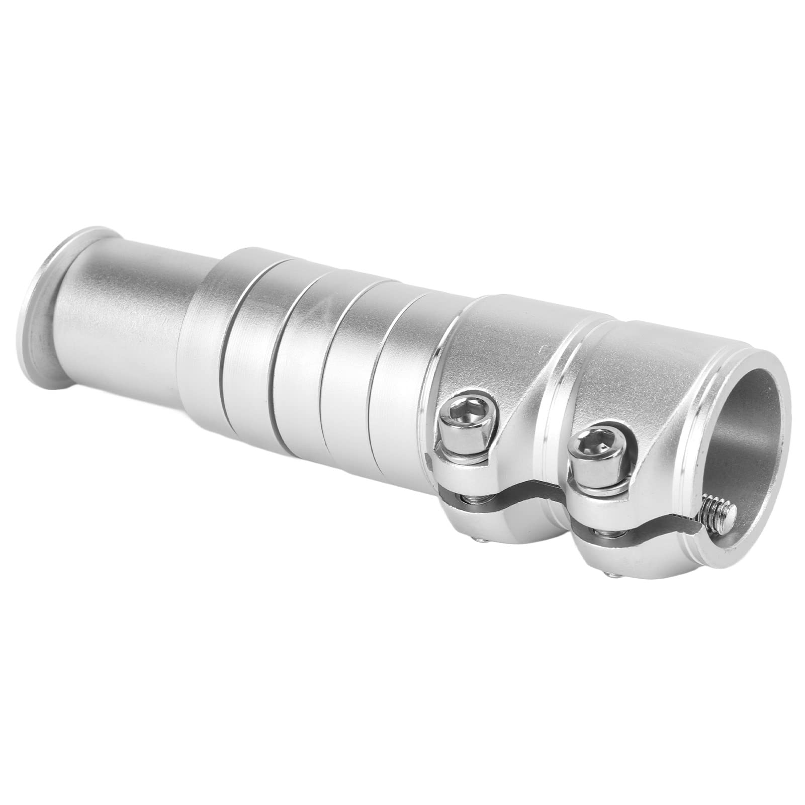 Tissting Bike Fork Stem Extender, Aluminium Alloy Front Fork Head Tube Booster Extender Stem Booster Bicycle Handlebar Riser for Mountain Road Bike(Silver)