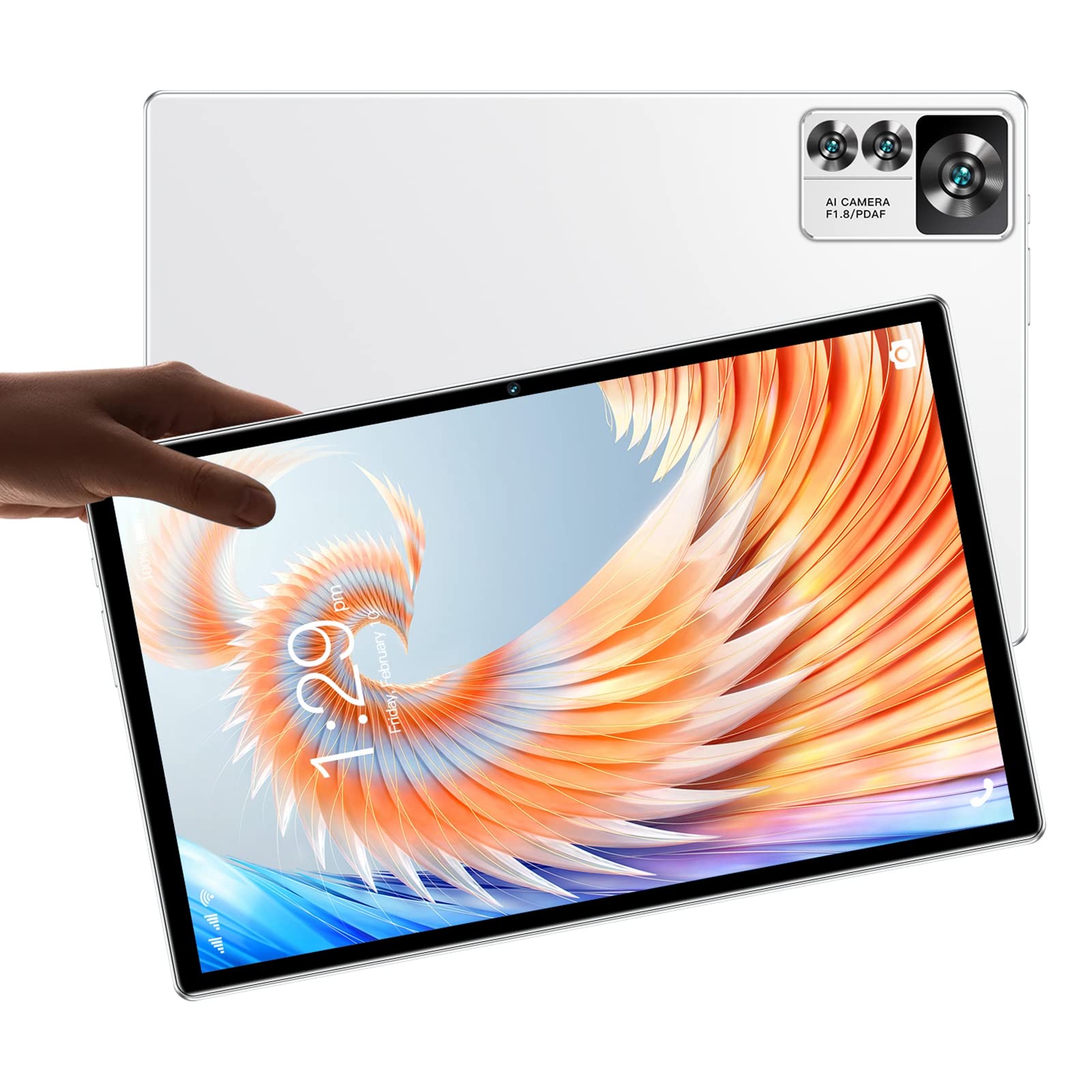 Qinlorgo 10.1 Inch Tablet, 5GWIFI 100β240V Dual Card Dual Standby 5.0 8GB RAM 256GB ROM HD Tablet for Home Office (US Plug)