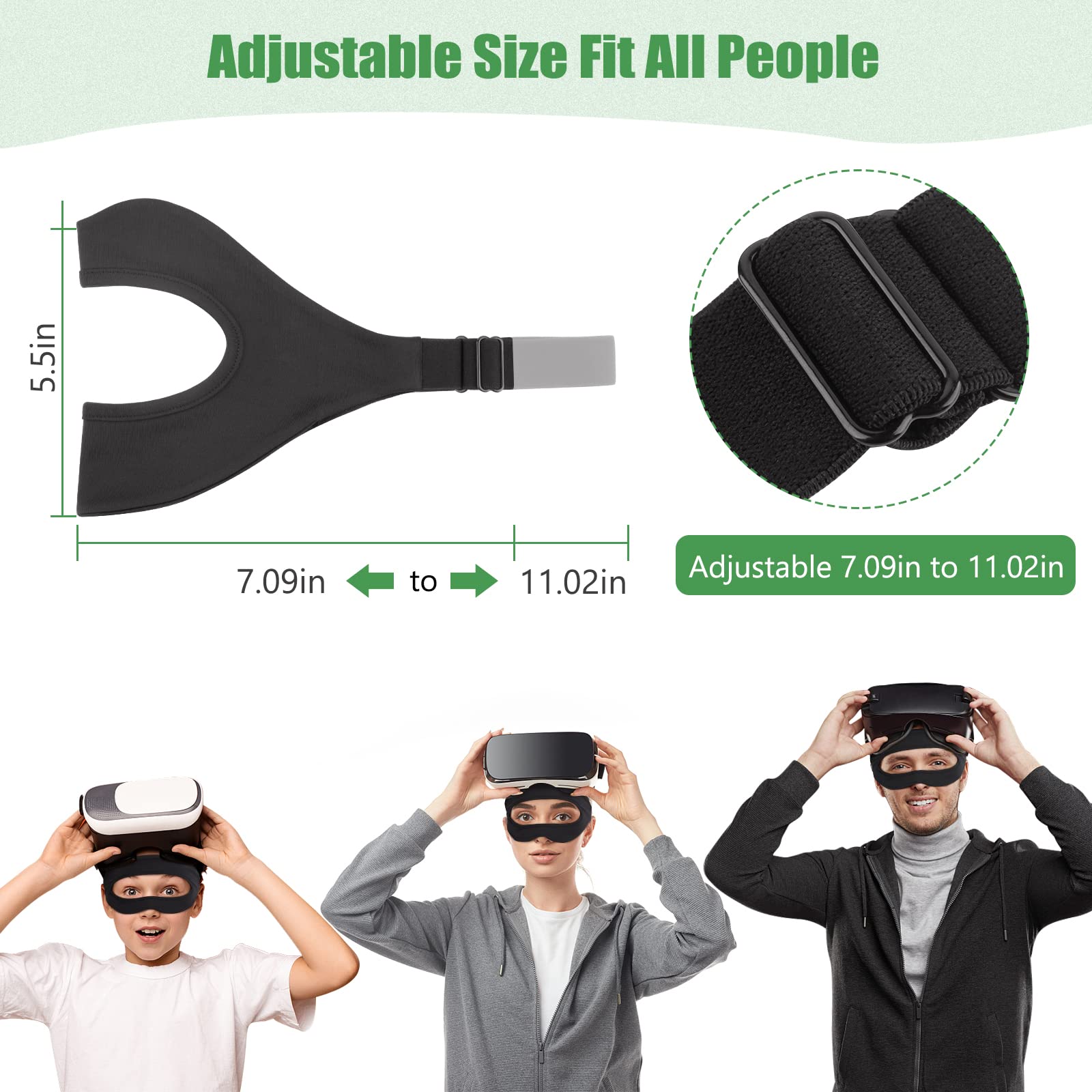 Upgrade VR Eye Mask,Adjustable Breathable VR Sweat Band for Oculus Quest 2 Sweat Guard,Face Cover for Oculus Quest 2 Accessories HTC Vive, PS, Gear, VR Workouts for Men Women Child(3PCS )