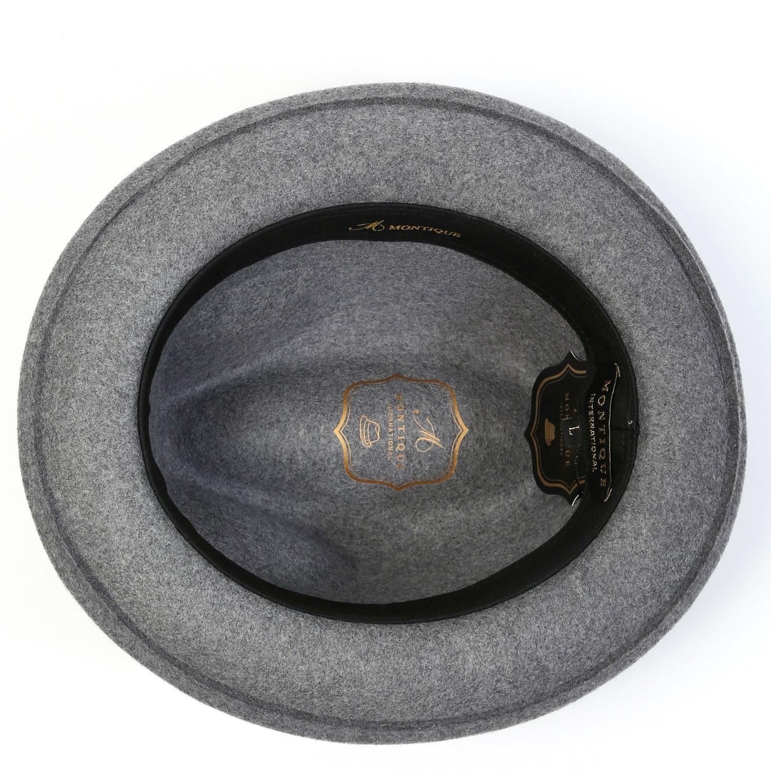 MONTIQUE - Long Lasting Lightfelt 2 1/2 inch Wide Brim Wool Felt Hat for Men, Fedora for Men, Felt Dress Hat for Men, White Hats for Men, Men's Fedora Hat - Grey - X-Large - H60