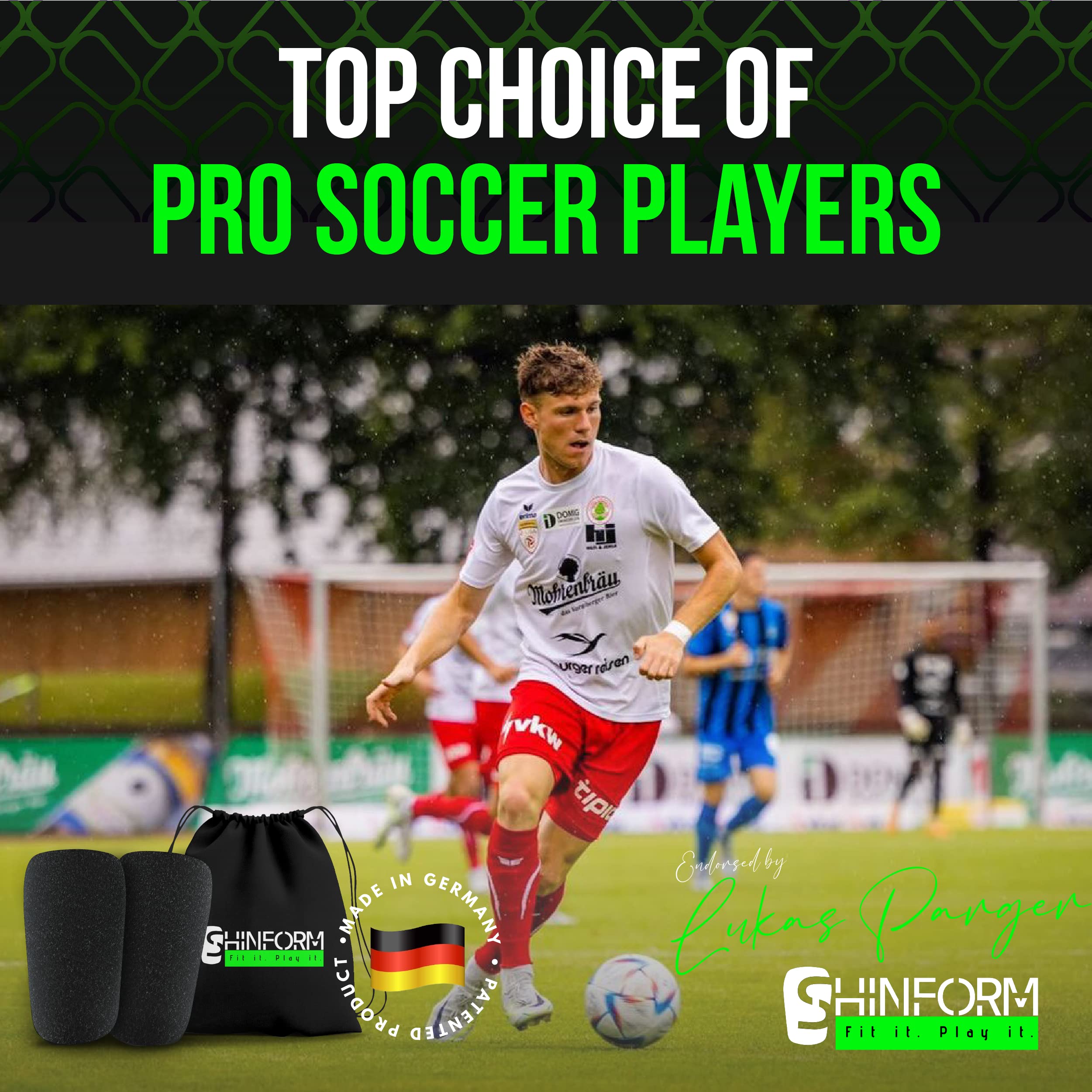 Shinform Performance Shin Pads - Lightweight Design for Enhanced Performance and Comfort - Adjustable and Customizable - Youth to Adult Sizes