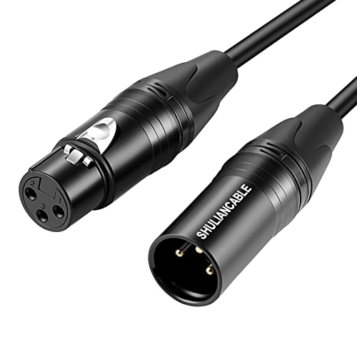 SHULIANCABLE XLR Cable, 3 Pins XLR Male to Female Microphone Balanced Cable, Compatible with Microphone, Speaker, Mixer, Amplifier and More (3M/ 10FT)