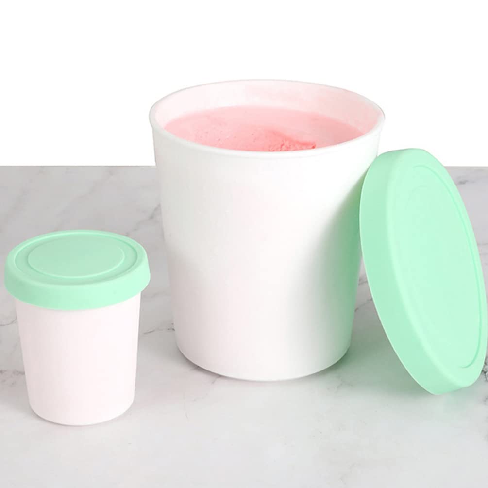 STOBAZA Ice Cream Pint Containers Freezer Storage Tubs with Silicone Lids for Ice Cream, Sorbet, Yogurt and Soup, Reusable Ice Cream Containers for Meal Prep,2.64 x 2.64 x 3.15 inches