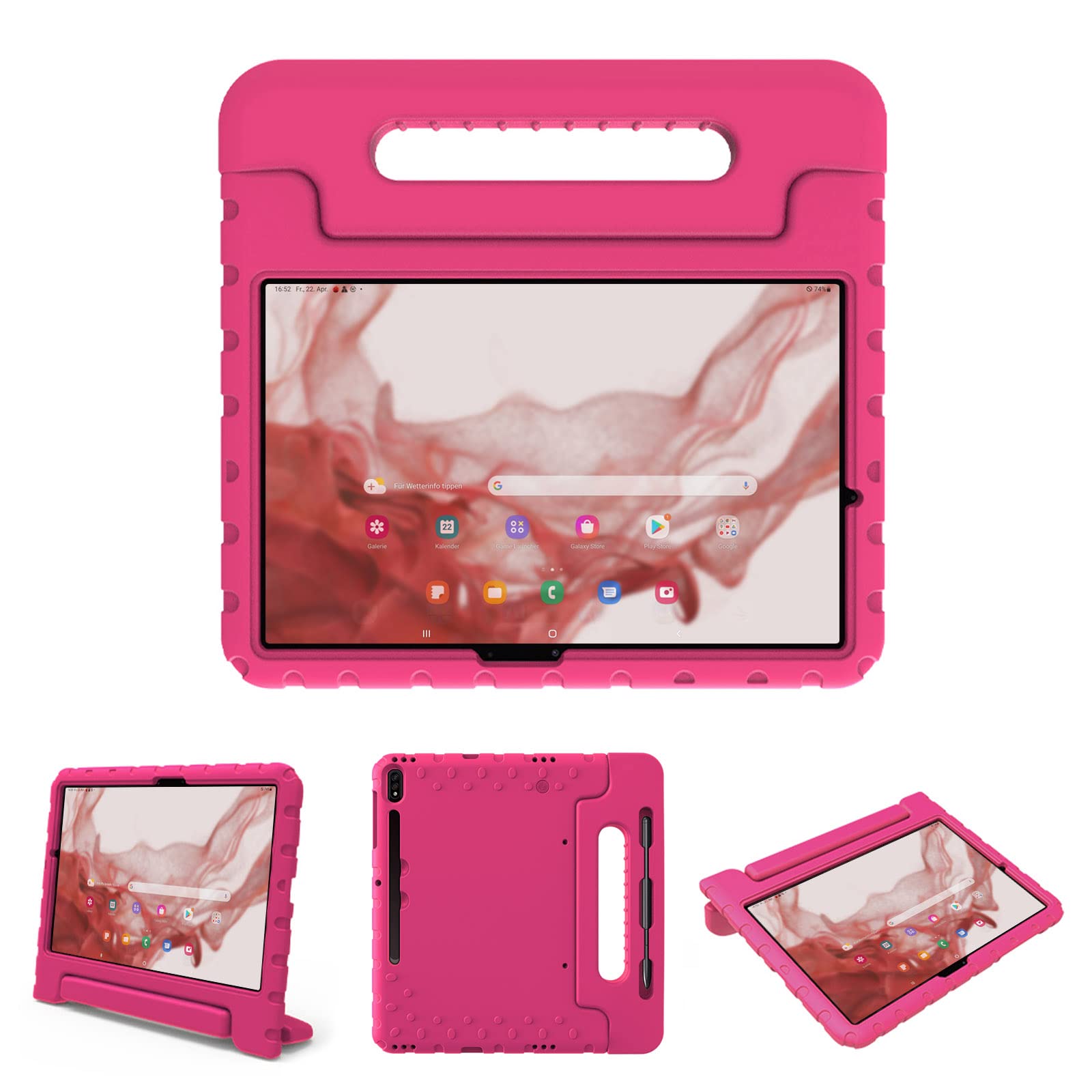 Thoreta Samsung Galaxy Tab S8 Plus/Tab S7 FE/Tab S7 12.4 inch Kids Case,Shockproof Kid-Proof Cover Protective EVA Device Encasing with S Pen Holder[SM-T730/T733/T738/T970/T975/T976/T978]