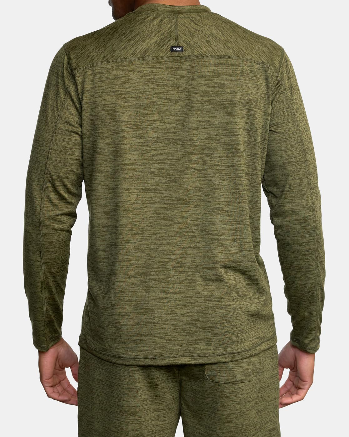 RVCA Mens Sport Long Sleeve Crewneck Tee - Tri Balance (Black, Large)
