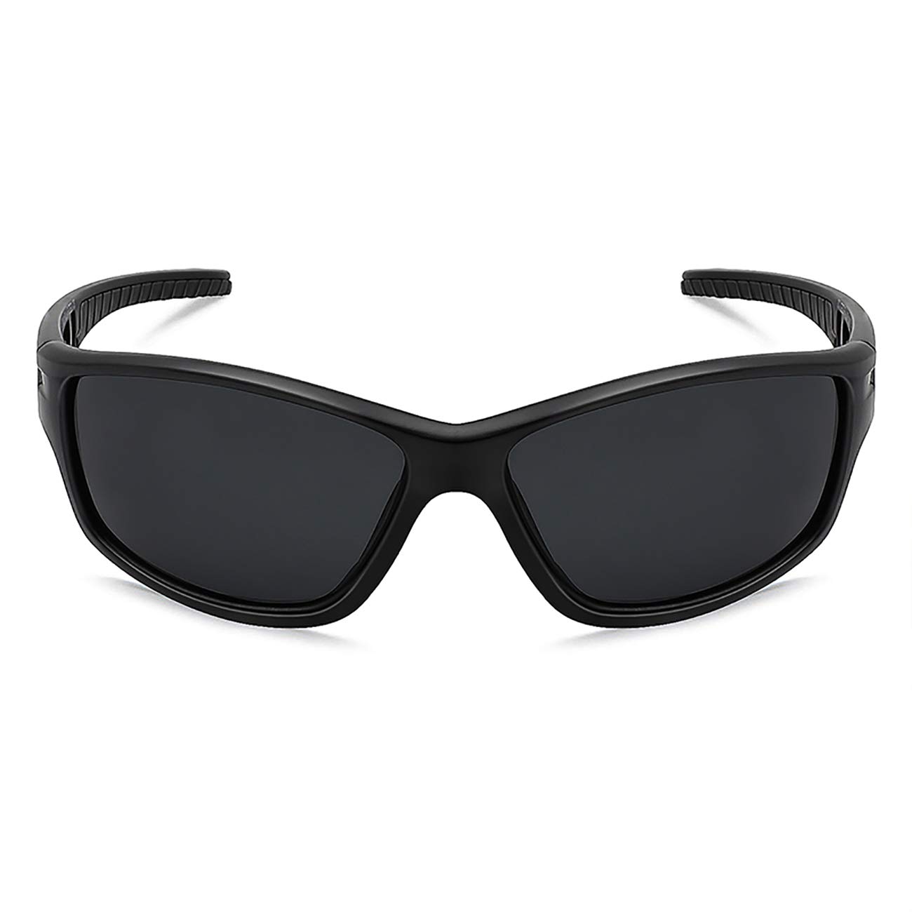 MAXJULI Polarized Sports Sunglasses for Men Women Tr90 Frame for Running Fishing Baseball Driving (Black/Black)