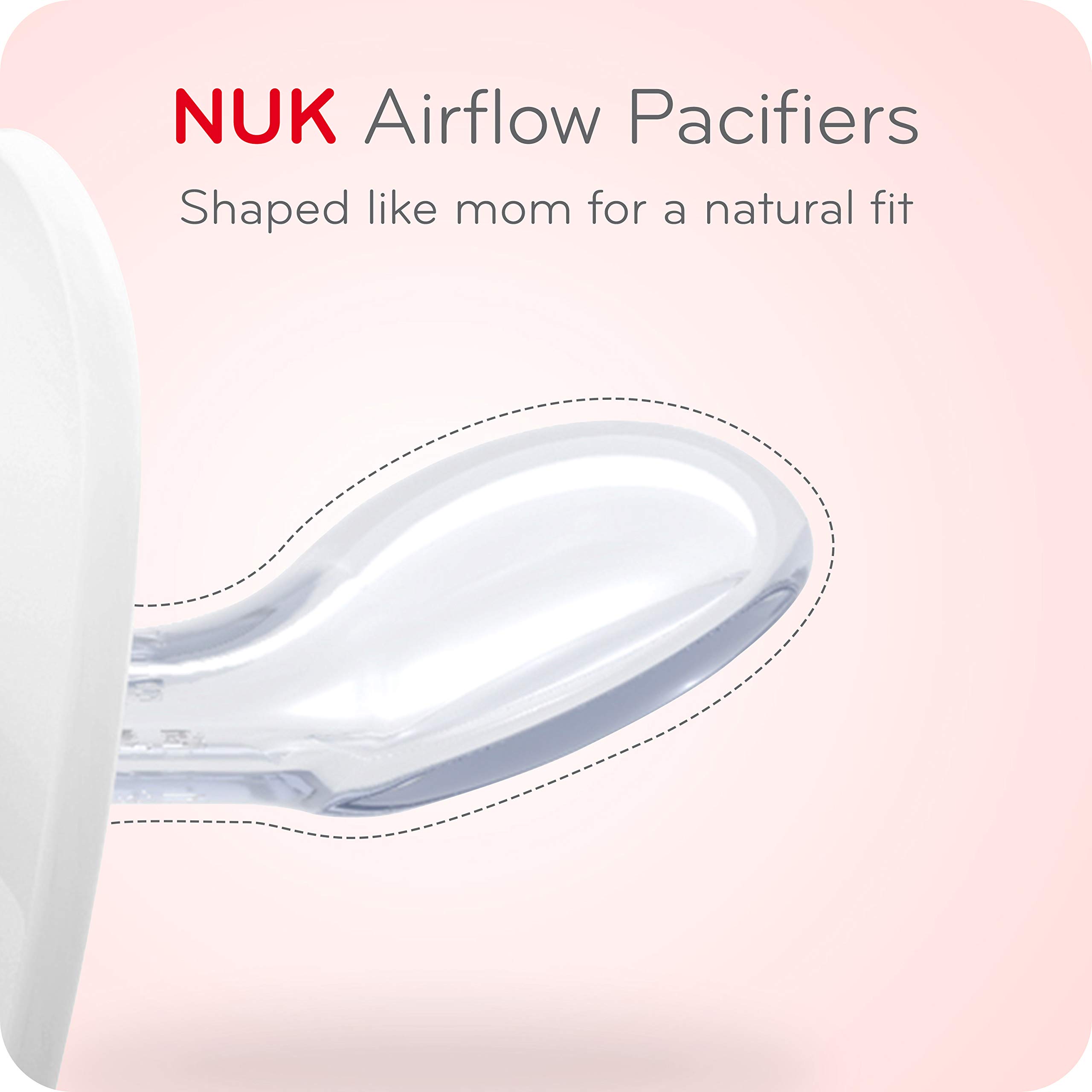 NUK Airflow Orthodontic Pacifiers, Boy, 6-18 Months, 2-Pack, Colors May Vary