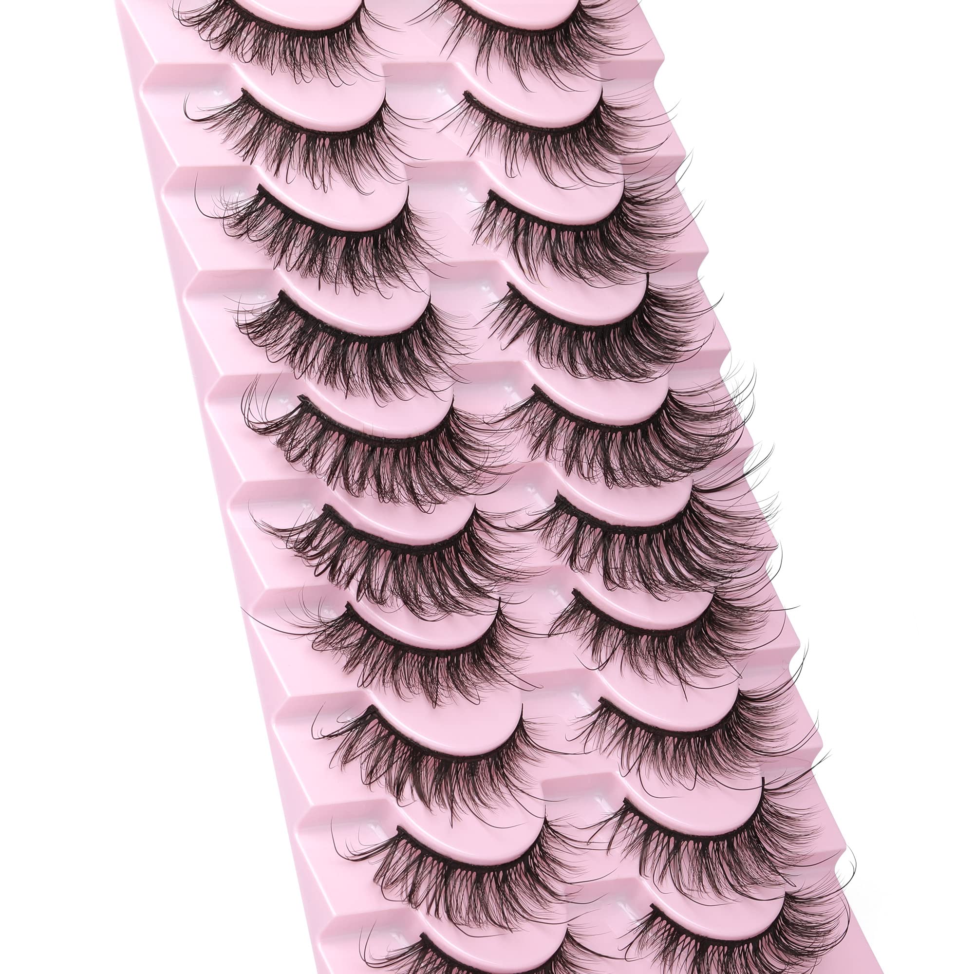 wiwoseo Eyelashes Fairy Fluffy Lashes Wispy Fairy Natural Lashes Peri Styles Natural Wispy Fluffy Eyelashes 3D Effect 16MM Fluffy False Eyelashes 5 Styles Mixed 10 Pairs Pack