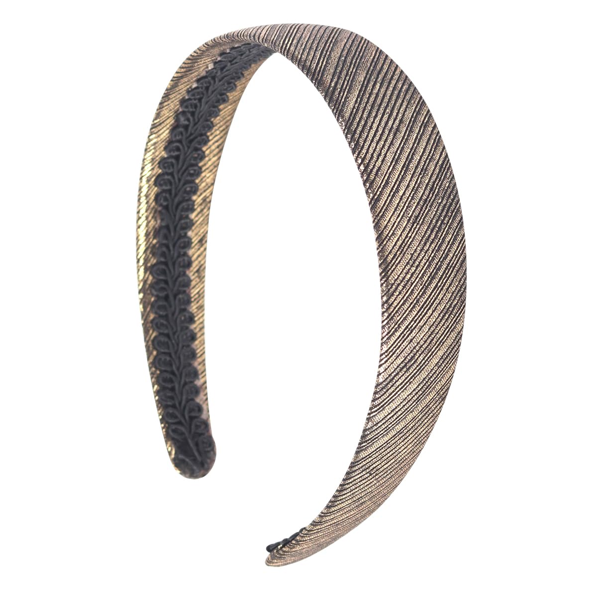 Motique Accessories 1 Inch Metallic Fabric Headband-Gold