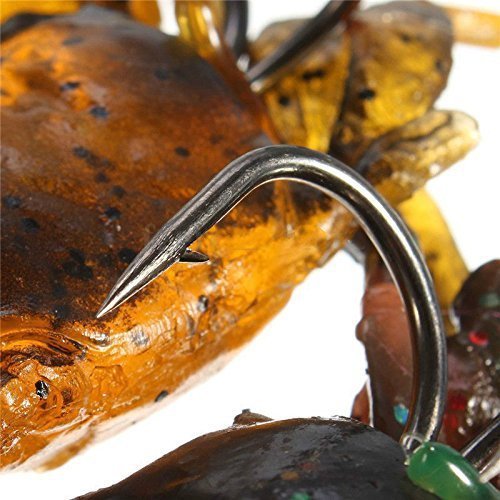 minihut 5 Pack Soft Fish Fishing Crab Lures Bait Artificial with Sharp Hooks Simulation Saltwater Lure Fishing Tackle Accessory Tool