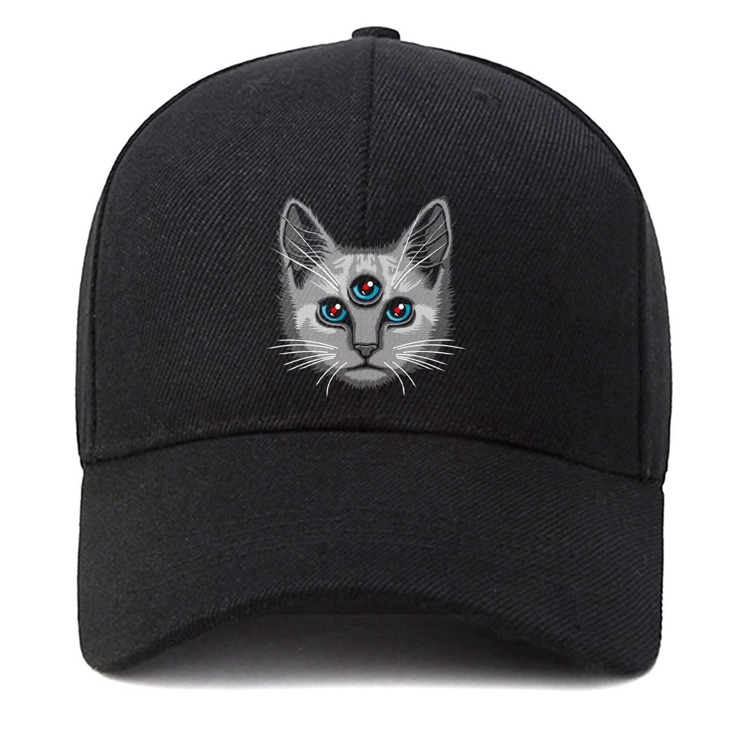 SHITOUPU Cat Three Eyed Baseball Cap, Retro Cotton Dad Hat,Adjustable Trucker Cap