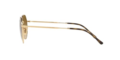 Ray-Ban RB3565 Jack Round Sunglasses, Gold/Clear Gradient Brown, 53 mm