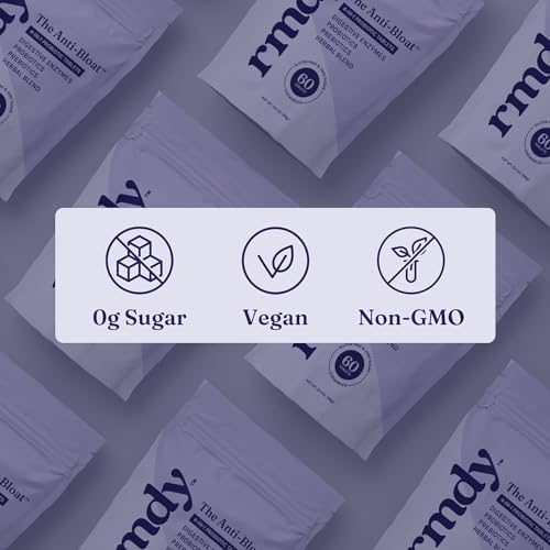 rmdy Constipation & Bloating Relief | Probiotic Targeted Relief from Gas, Diarrhea, & Irregular Bowel Movements | Sugar Free Chewable Tablets