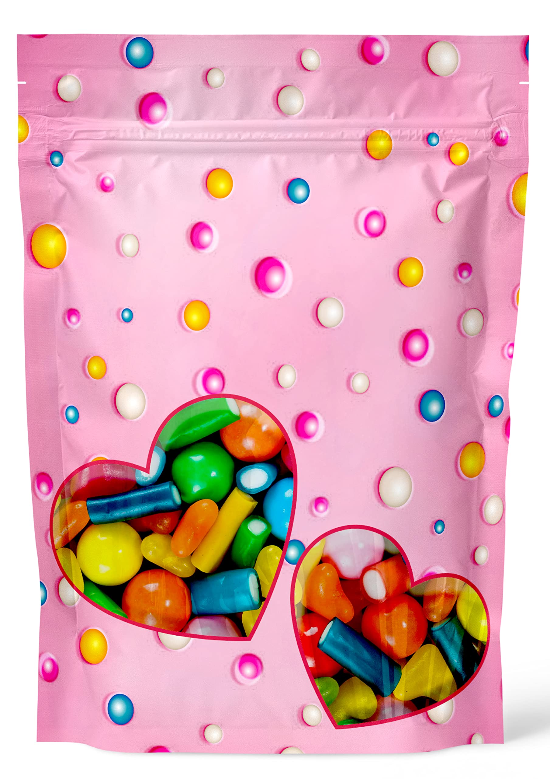Resealable Standup Bags 4x6 inches 100 Pk â Airtight, Waterproof, Zip Lock Seal and/or Heat Seal - Opaque Foil Pouch - Food Grade Bags For long shelf-life Storage (Medium, candy)