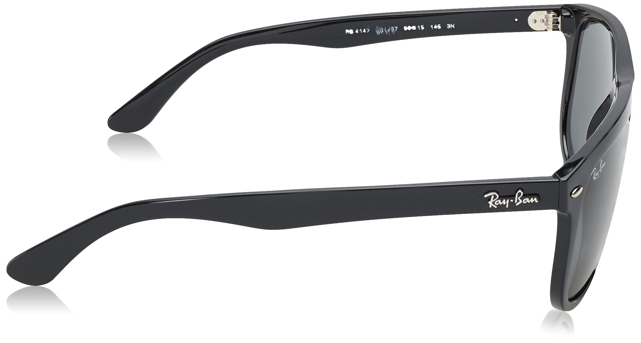 Ray-Ban RB4147 Boyfriend Square Sunglasses, Black/Dark Grey, 60 mm