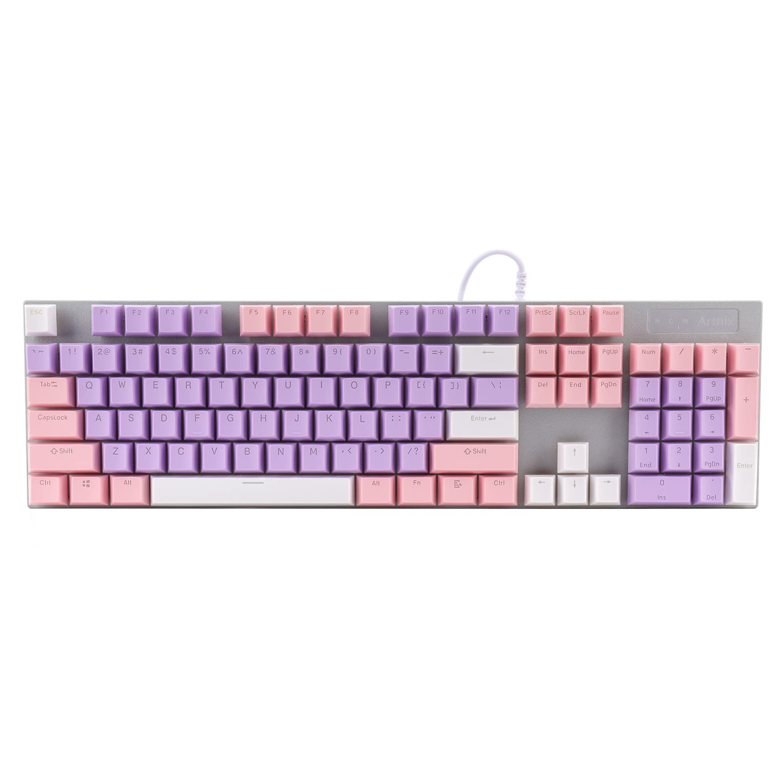 Yunseity Mechanical Gaming Keyboard, 104 Keys RGB Backlit Hot Swap Wired Keyboard with Red Switch, Portable Ergonomic Computer Keyboard for for OS Red Switch